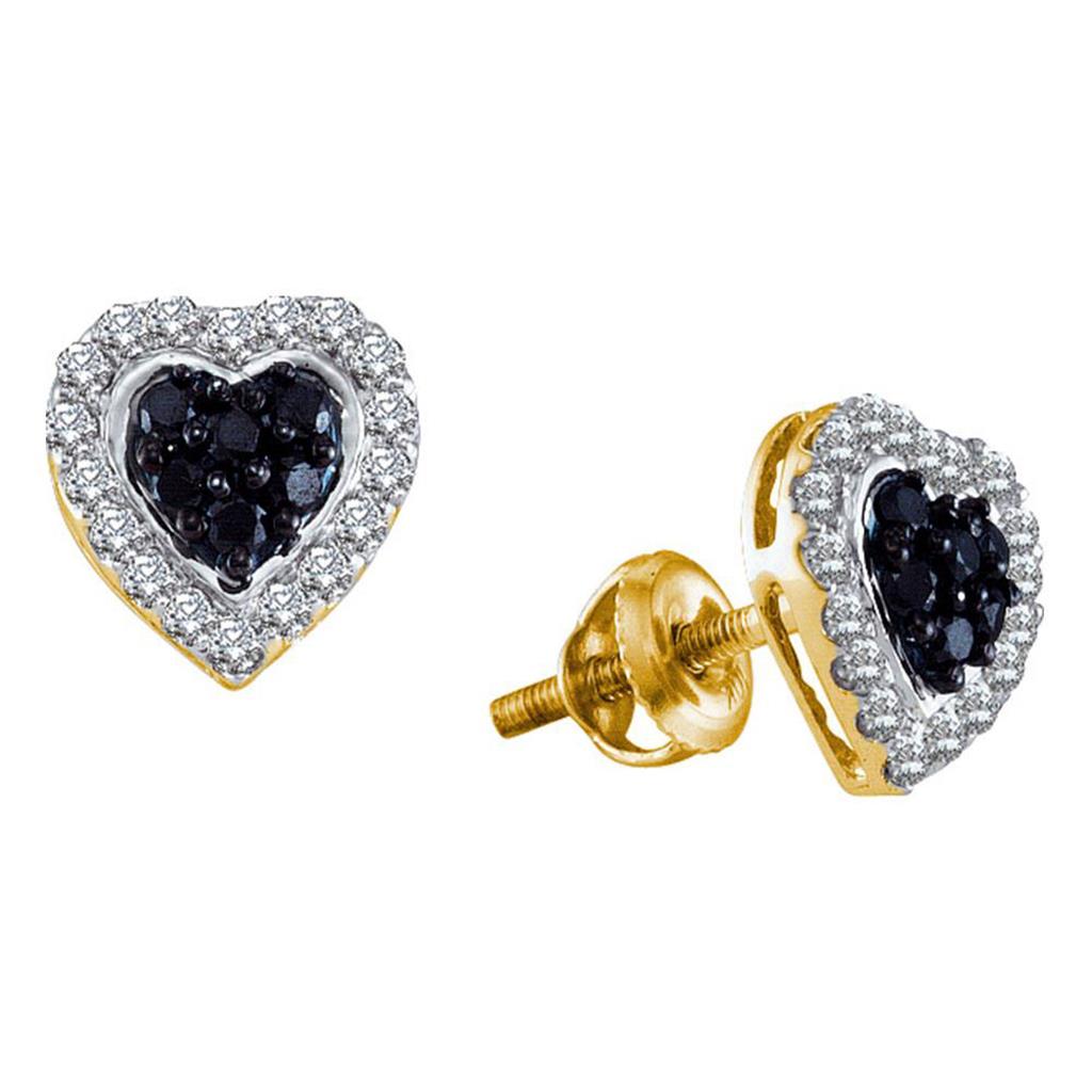 Black diamond heart earrings store