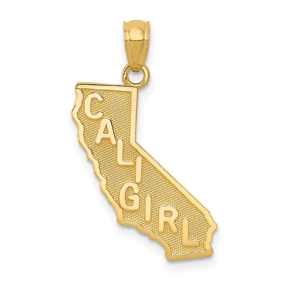 14K Yellow Gold Cali Girl State Map Pendant | Goldia.com