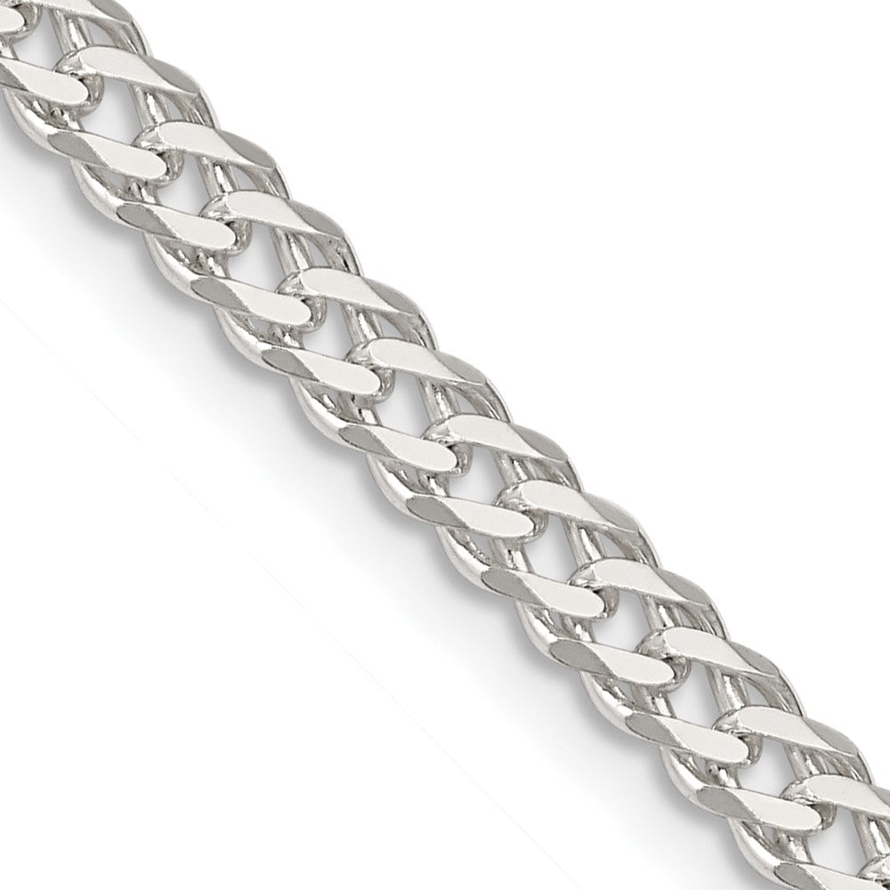 20 Inch Sterling Silver 4.25mm 6 Side D/C Flat Double Curb Chain Neckl ...