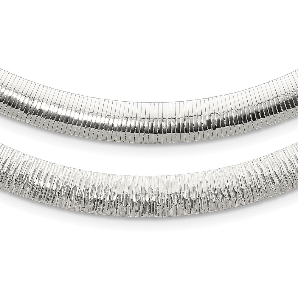 Sterling Silver 8mm Polished Cubetto/D/C Reversible Necklace – Goldia.com
