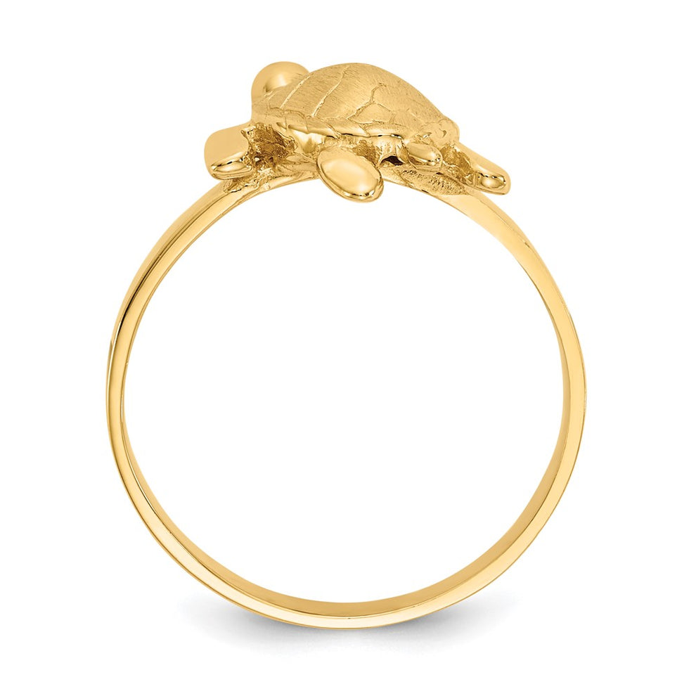 14K Gold Polished / Textured Sea Turtle Ring – Goldia.com