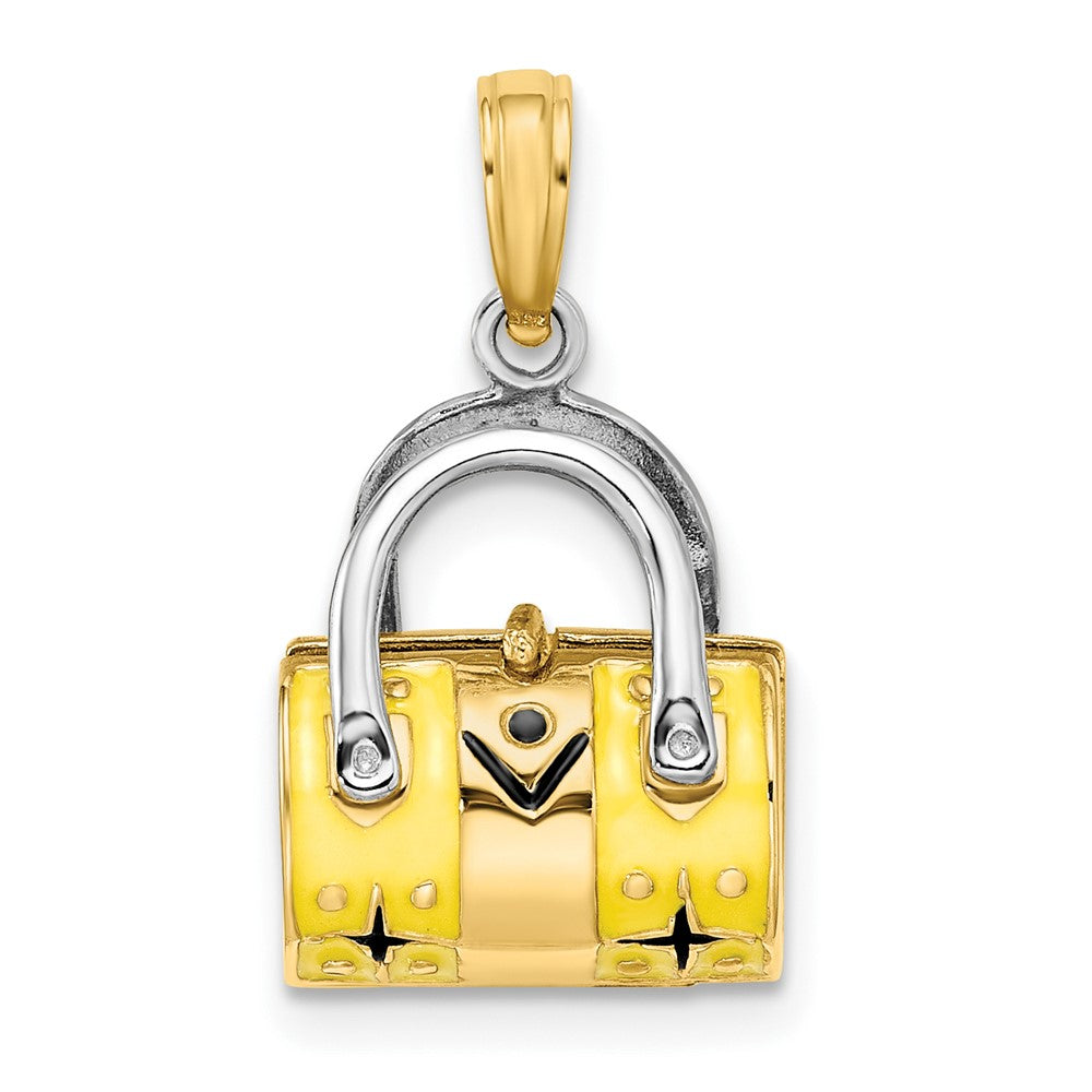14k Yellow & Rhodium Gold and Rhodium 3-D Yellow Enameled | Goldia.com