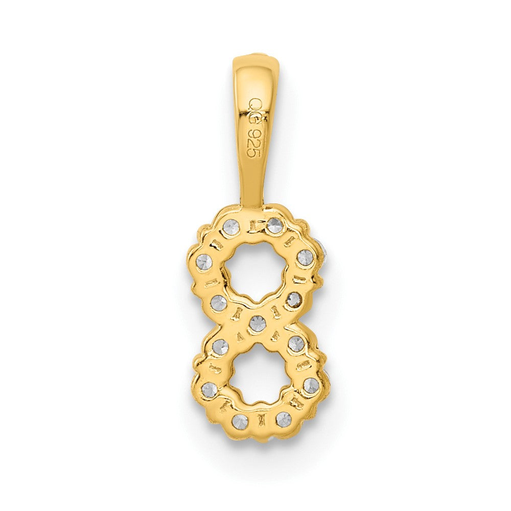 14K Yellow Gold Real Diamond Number 8 Pendant | Goldia.com