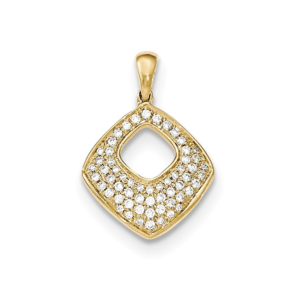 14K PavÃƒÂ© Diamond Square Pendant – Goldia.com